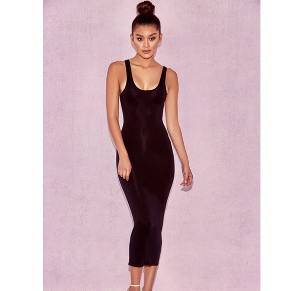 Dresses | Black Bodycon Tank Midi Dress | Poshmark